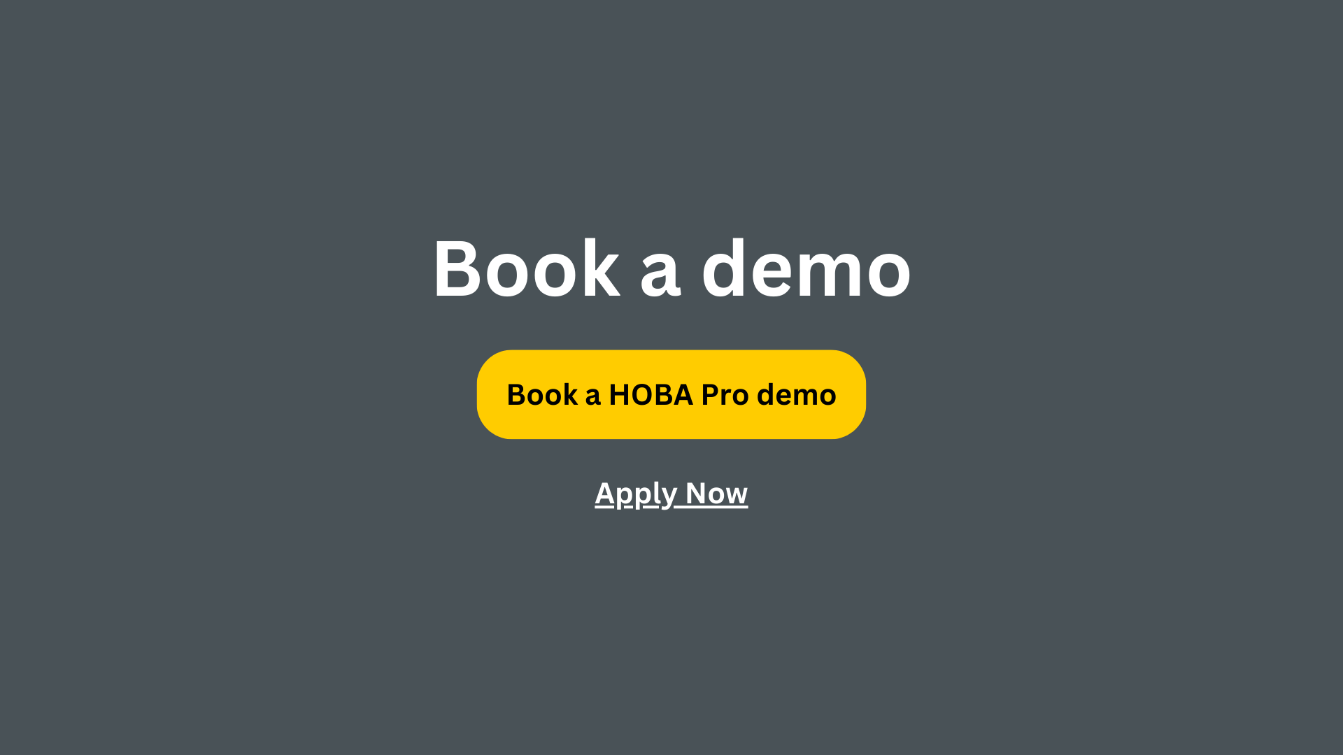 Request a demo | HOBA Pro